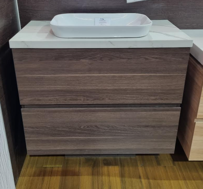 Buy Online 900mm Polytec Ravine Cafe oak Custom Made Vanity in Melbourne