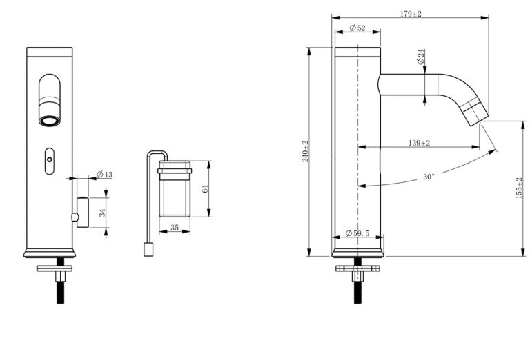 Buy Online Matte Black Sensor Auto Flow Basin Mixer in Melbourne