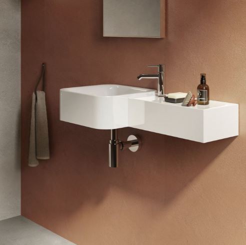 Buy Online Petit 765 x 355 Square Wall Basin, Right Edge, 1 Tap Hole in ...