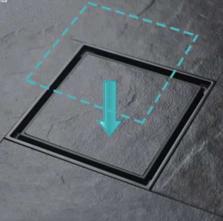 Buy Online Matte Black Tile insert Floor Waste 120x120mm (85mm outlet ...