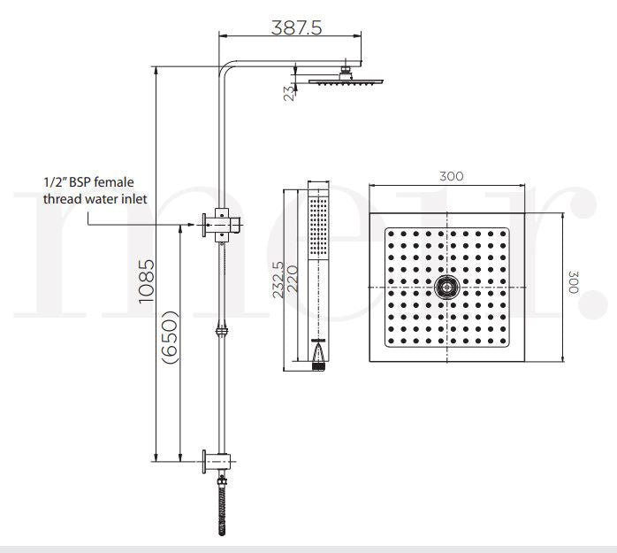 Buy Online Meir Square Combination Shower Set in Melbourne